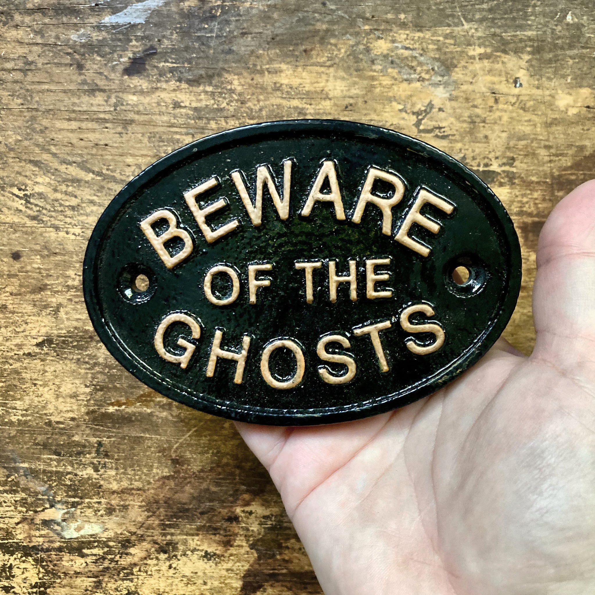Beware of the Ghosts Plaque – Memento Mori Goods